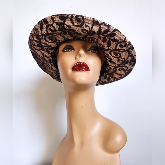 Whittall & Shon | Accessories | Whittall Shon Ivory Wool Black Lace Hat ...